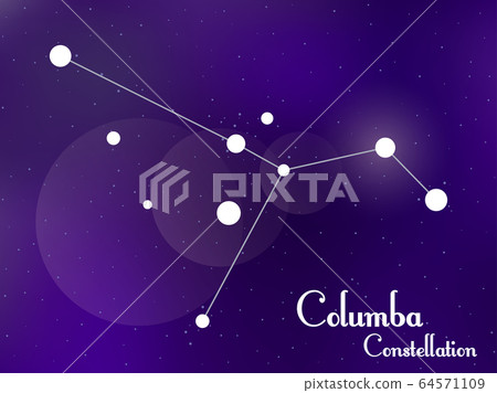 Columba constellation. Starry night sky. Cluster - Stock Illustration ...