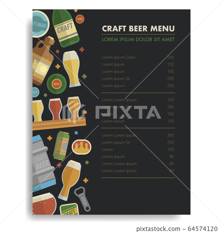 Craft beer menu template - Stock Illustration [64574120] - PIXTA