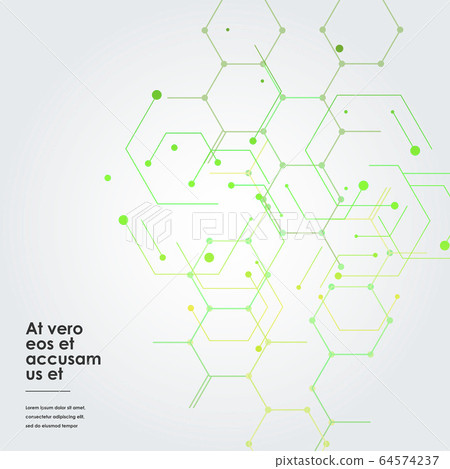 Vector illustration green connect hexagons... - Stock Illustration ...