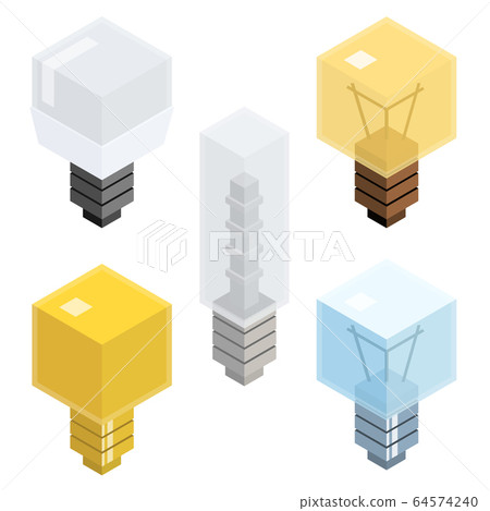 isometric light bulb lamps - Stock Illustration [64574240] - PIXTA