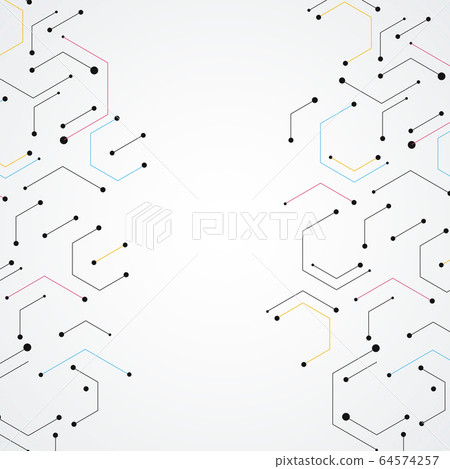 Geometric lines and dots. Modern hexagon... - Stock Illustration ...