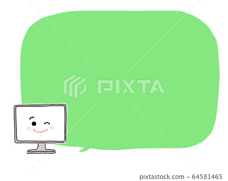 Computer face speech bubble green illustration - Stock Illustration ...