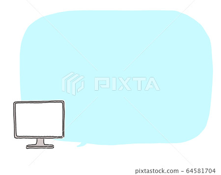 Personal computer frame balloon light blue... - Stock Illustration ...