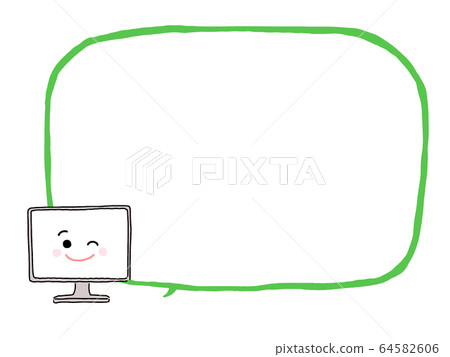 Computer face speech bubble green illustration - Stock Illustration ...
