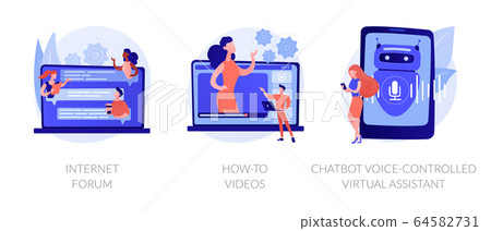 Virtual help and assistance vector concept... - Stock Illustration ...