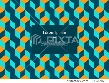 Continuous geometric pattern-orange and blue... - Stock Illustration ...
