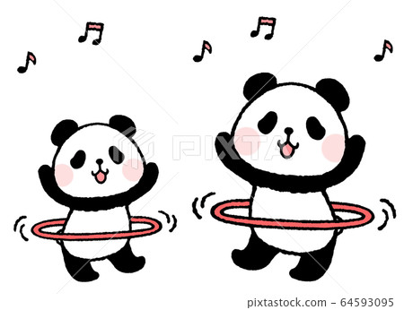 Hula hoop panda - Stock Illustration [64593095] - PIXTA