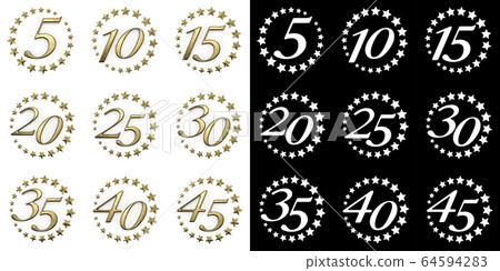 Set of numbers from five to forty-five - Stock Illustration [64594283 ...