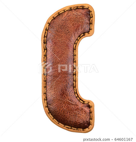 Symbol left parentheses made of leather. 3D... - Stock Illustration ...