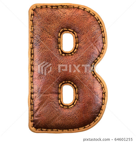 Leather letter B uppercase. 3D render font with... - Stock Illustration ...