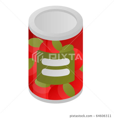 Tomato tin can icon, isometric style - Stock Illustration [64606311 ...