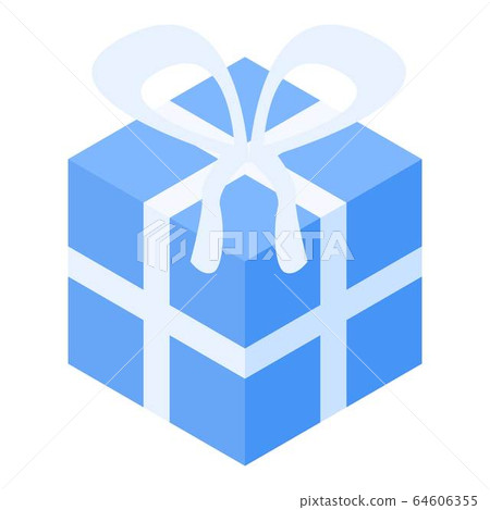 Blue gift box icon, isometric style - Stock Illustration [64606355] - PIXTA