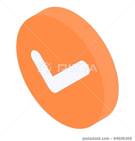 Orange approved sign icon, isometric style - Stock Illustration ...