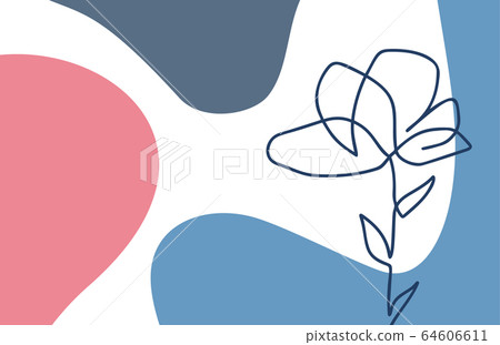 vector creative monoline flower with abstract... - Stock Illustration ...