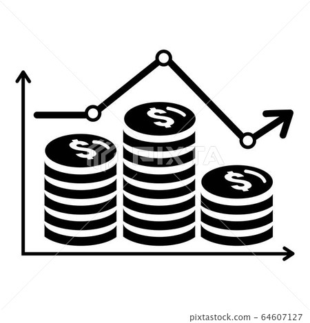 Money coins graph icon, simple style-插圖素材 [64607127] - PIXTA圖庫