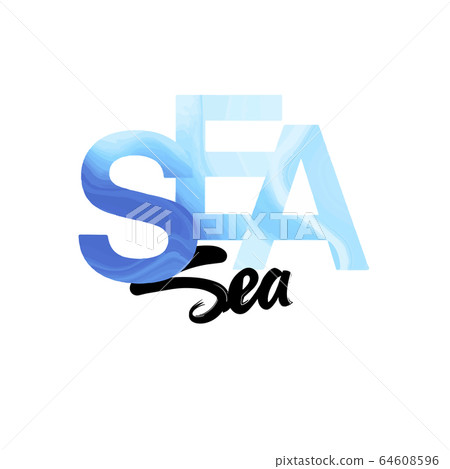 Bright Vector illustration with the word sea - Stock Illustration ...