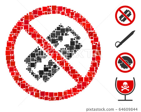 Square No Razor Blade Icon Vector Collage - Stock Illustration ...