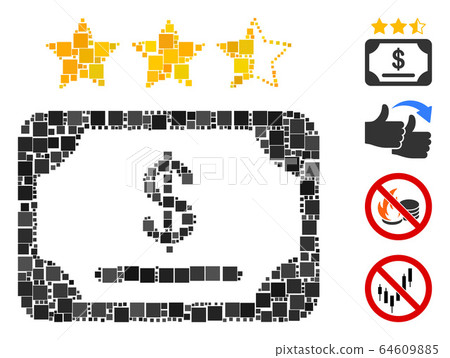 Square Financial Share Rating Icon Vector Collage - Stock Illustration ...