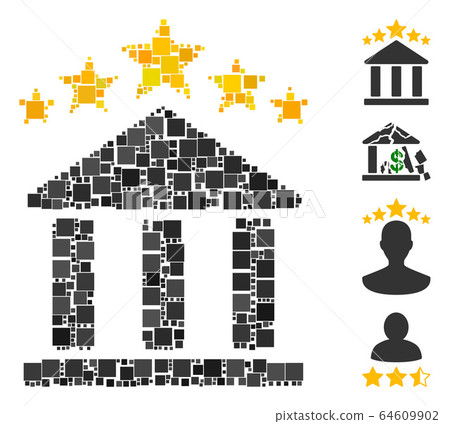 Square Bank Rating Icon Vector Mosaic - Stock Illustration [64609902 ...