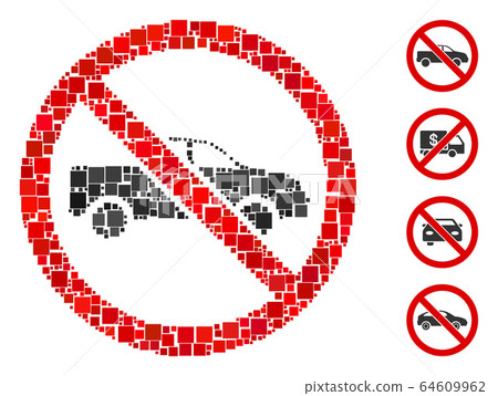 Square No Pickup Icon Vector Collage - Stock Illustration [64609962 ...