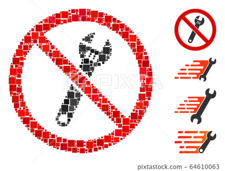 Square No Spanner Icon Vector Mosaic - Stock Illustration [64610063 ...