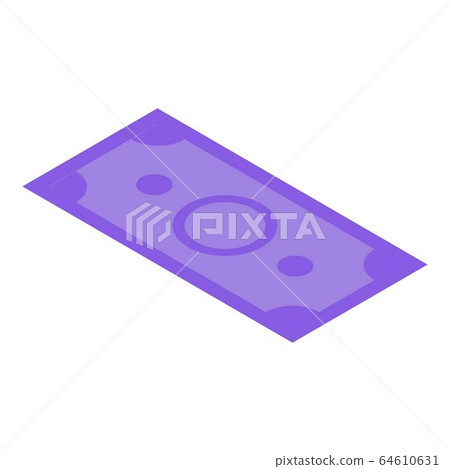 Purple money banknote icon, isometric style - Stock Illustration ...