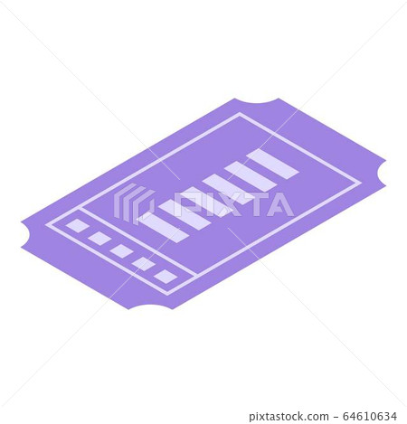 Cinema purple ticket icon, isometric style - Stock Illustration ...
