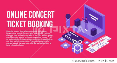 Online concert ticket booking concept banner,... - Stock Illustration ...