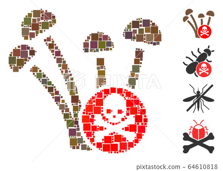 Square Fungicide Icon Vector Collage - Stock Illustration [64610818 ...