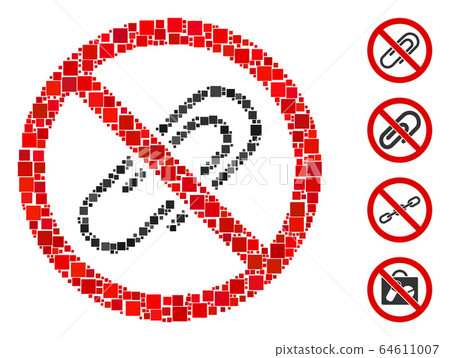 Square No Attachments Icon Vector Collage - Stock Illustration ...