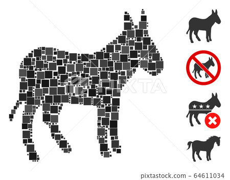 Square Donkey Icon Vector Collage - Stock Illustration [64611034] - PIXTA