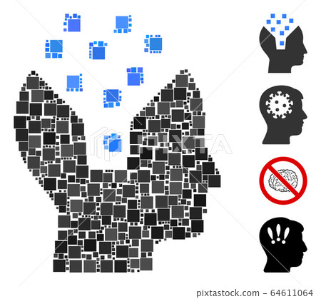 Square Human Memory Icon Vector Mosaic - Stock Illustration [64611064 ...