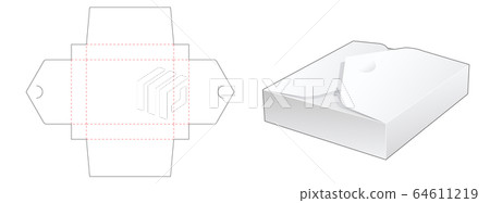 Folded rectangular box die cut template - Stock Illustration [64611219 ...