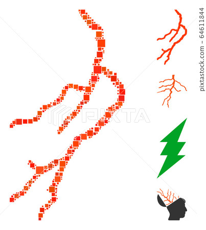 Square Lightning Icon Vector Mosaic - Stock Illustration [64611844] - PIXTA