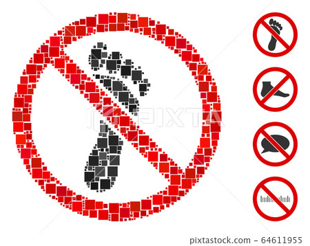 Square No Footprint Icon Vector Mosaic - Stock Illustration [64611955 ...