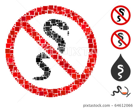 Square No Snake Icon Vector Collage - Stock Illustration [64612066] - PIXTA