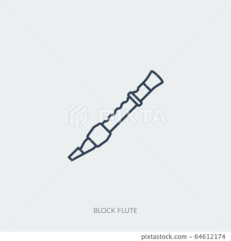 Vector outline icon of music - block flute - Stock Illustration ...