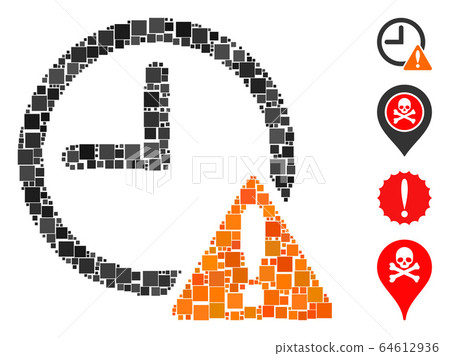 Square Time Warning Icon Vector Mosaic - Stock Illustration [64612936 ...