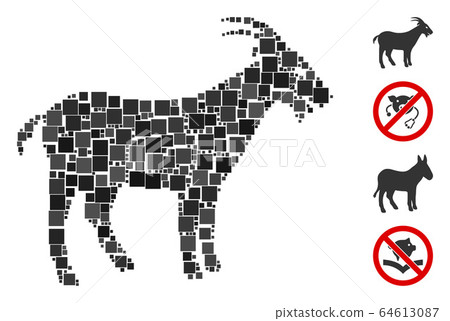 Square Goat Icon Vector Mosaic - Stock Illustration [64613087] - PIXTA