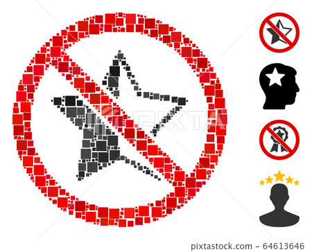 Square No Rating Star Icon Vector Collage - Stock Illustration ...