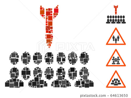 Square Kill All the People Icon Vector Mosaic - Stock Illustration ...