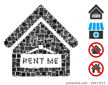 Square Rent Me Icon Vector Collage - Stock Illustration [64613653] - PIXTA