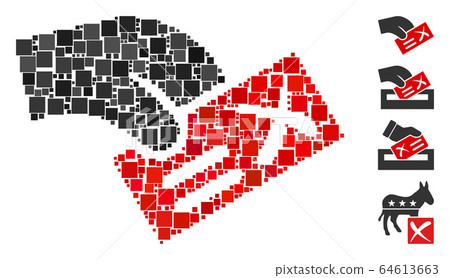 Square Negative Vote Icon Vector Collage - Stock Illustration [64613663 ...
