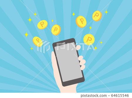 Illustration of getting points with a smartphone - Stock Illustration ...