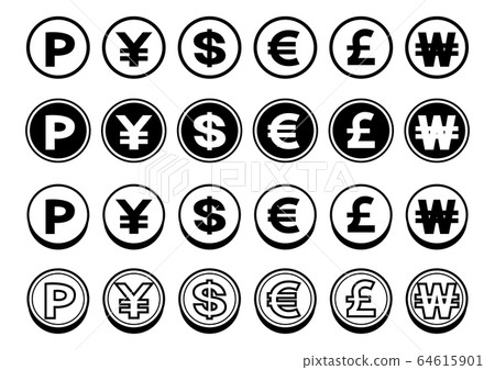 Money point currency symbol icon set black - Stock Illustration ...