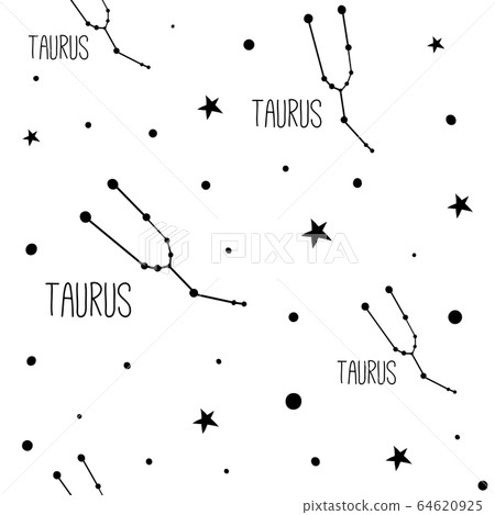 Taurus. Seamless pattern with zodiac sign - Stock Illustration ...