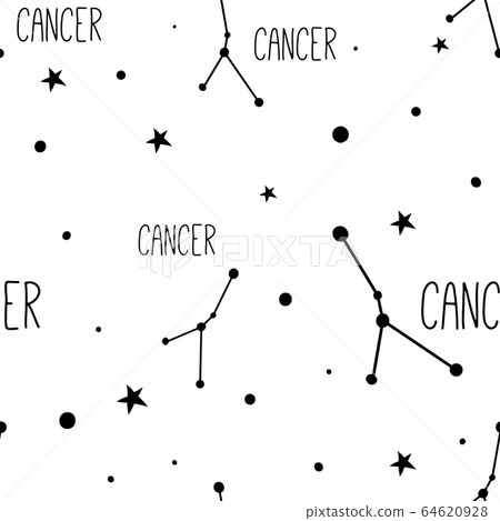 Cancer. Seamless pattern with zodiac sign - Stock Illustration ...