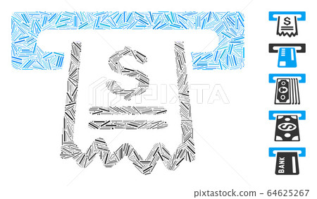 Hatch Mosaic Paper Receipt Machine Icon - Stock Illustration [64625267 ...