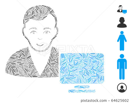 Hatch Mosaic Computer User Icon - Stock Illustration [64625602] - PIXTA