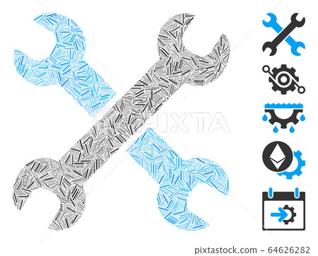 Hatch Mosaic Wrenches Icon - Stock Illustration [64626282] - PIXTA